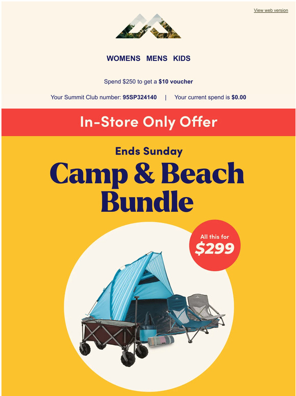 kathmandu: $299 Camp & Beach Bundle | In-Store Only | Milled