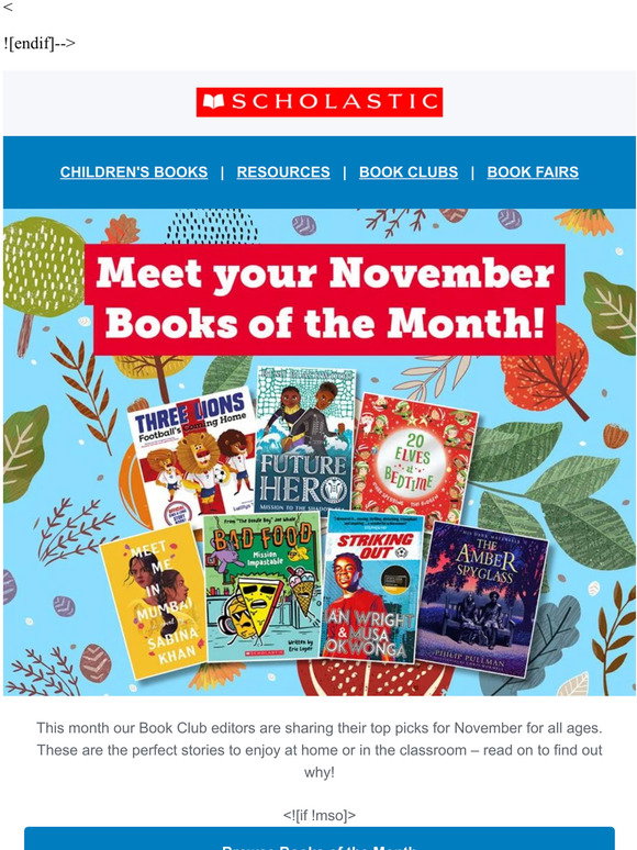 Scholastic: Meet your November Books of the Month! | Milled