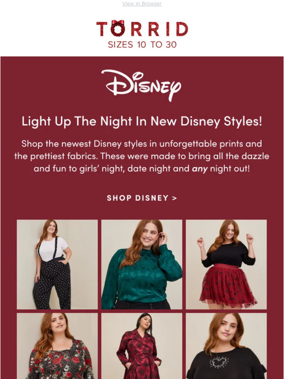 Torrid: JUST IN: New Disney styles for nights out! ♥️ | Milled