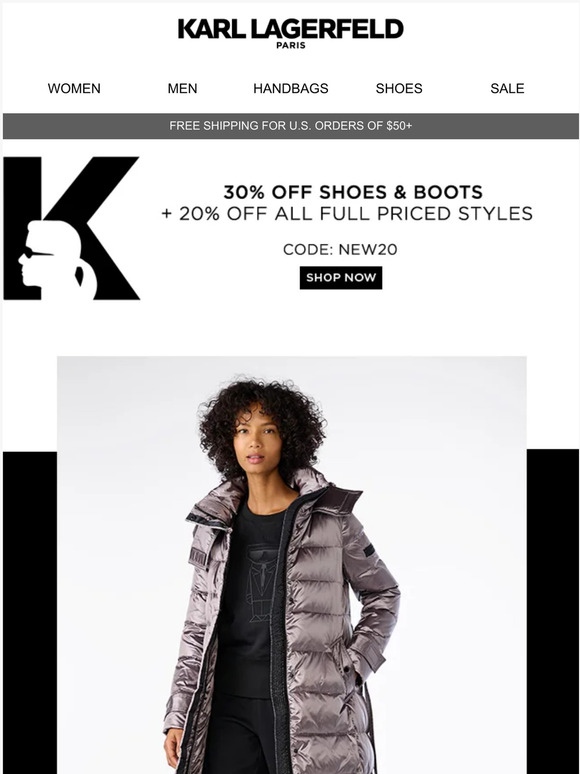 Karl Lagerfeld Paris: Winter Essential: Our #1 Bestselling Puffer | Milled