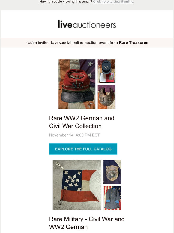 LiveAuctioneers: Rare Treasures | Rare WW2 German and Civil War Collection | Milled