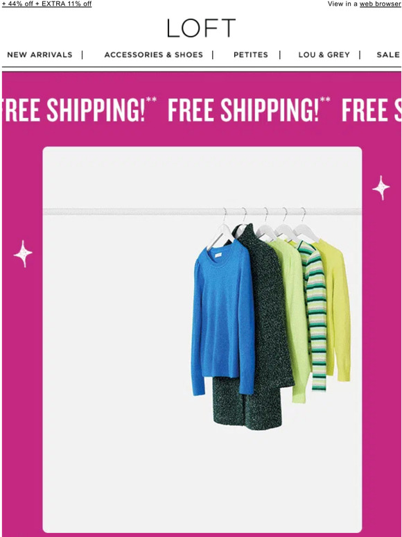 Loft: Two words: FREE SHIPPING (!) | Milled