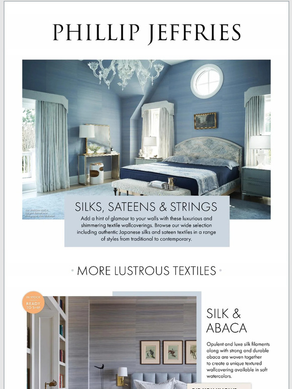 Phillip Jeffries: Silks, Sateens & Strings, Oh My! | Milled