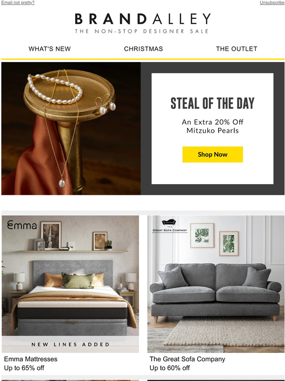 BrandAlley: An Extra 20% off Mitzuko Pearls. Plus Emma Mattresses, The ...