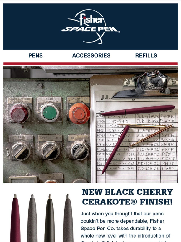 Fisher Space Pen: New Black Cherry Cerakote® Finished Bullet and Cap-O ...