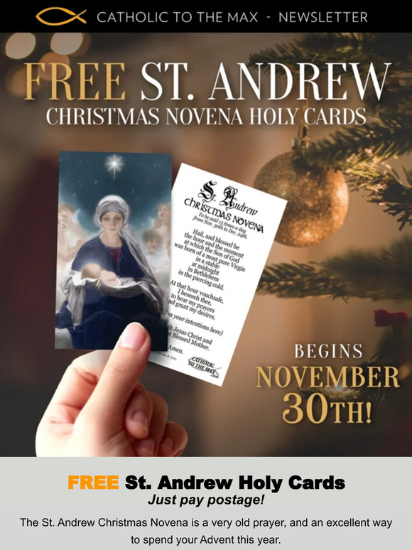Catholic to the Max: FREE St. Andrew Novena Holy Cards! | Milled