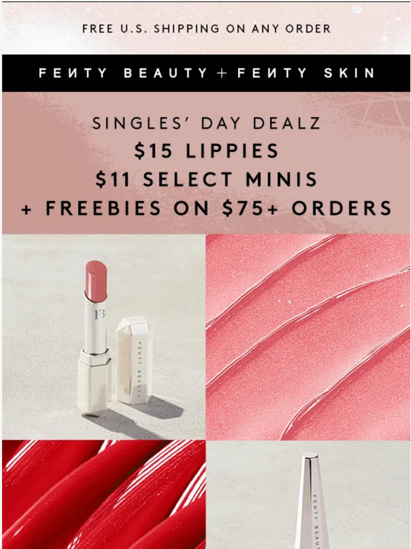 Fenty Beauty: Mingle w/ $15 lippies, $11 minis + FREEBIES on $75 ...