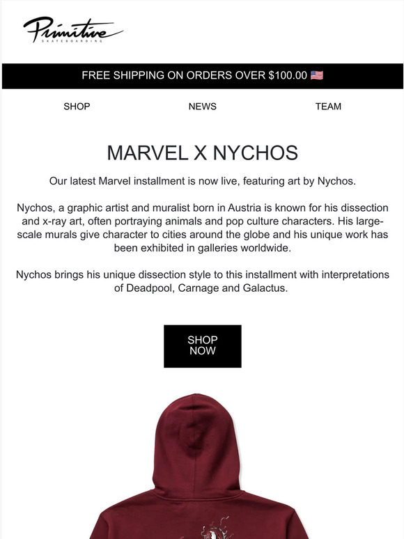 Primitive Skateboarding: New Collection: Marvel X Nychos | Milled