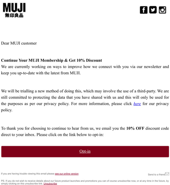 MUJI: Renew MUJI Membership & Get 10% Off | Milled