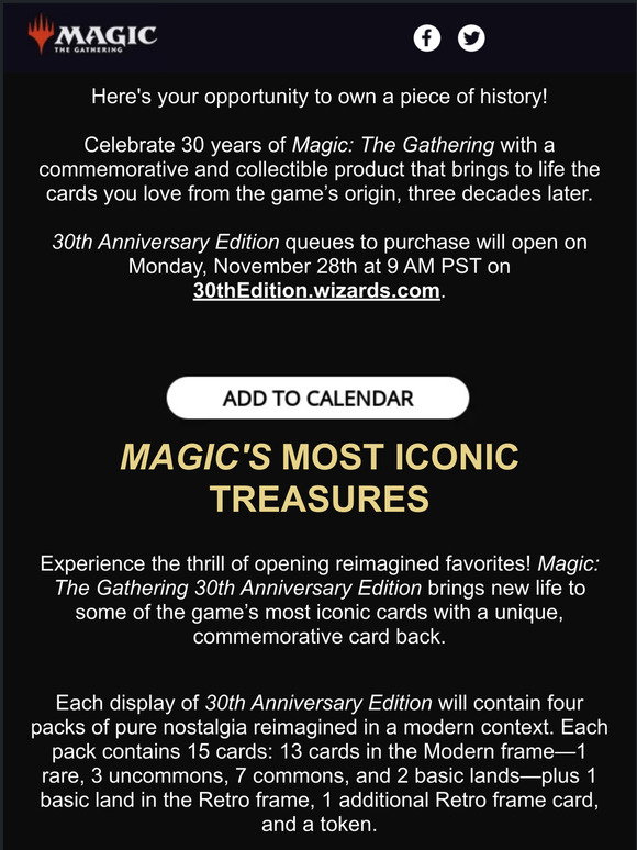 Magic: The Gathering: You're invited: Celebrate 30 years of Magic with ...