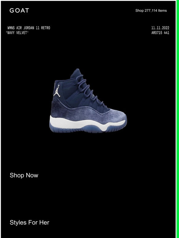 GOAT: [SEED] Just Dropped: Wmns Air Jordan 11 Retro 'Navy Velvet ...