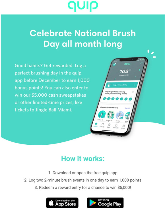 Quip: 📱Try the quip app, enter to win $5,000! | Milled