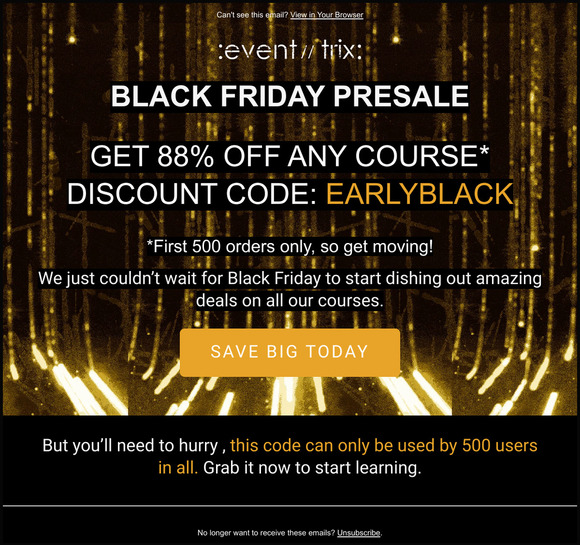 Eventtrix: We’re starting Black Friday early, ! | Milled