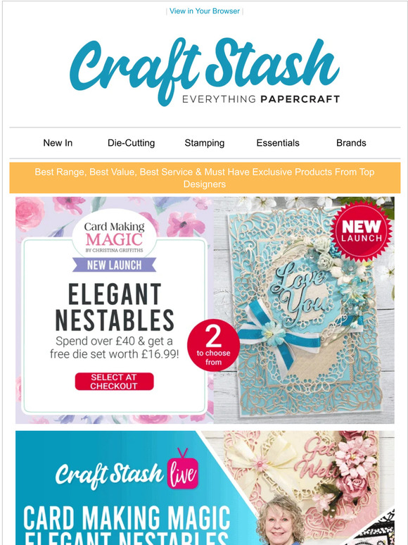 Craft Stash: NEW Card Making Magic Elegant Nestables Launch Live @ 12 ...
