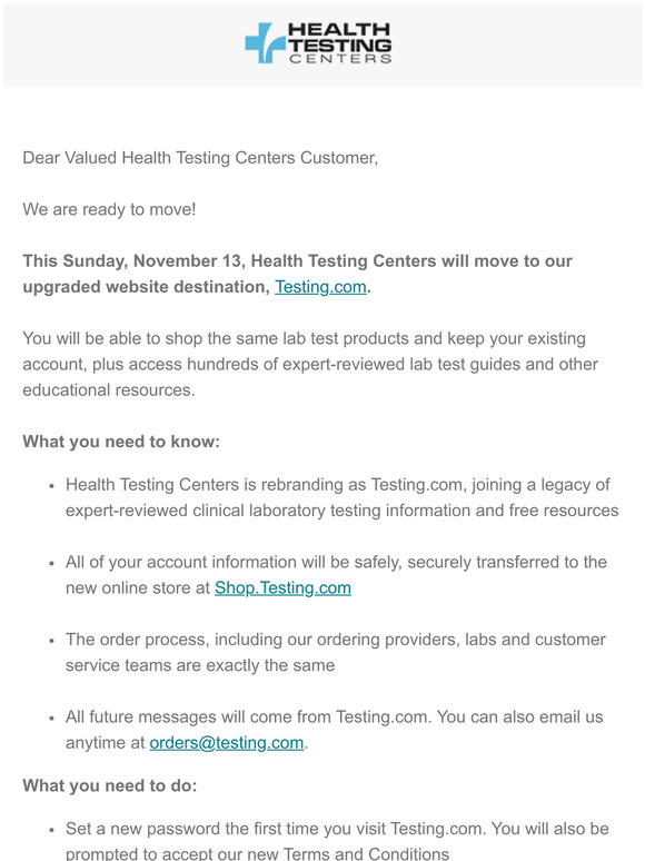 Health Testing Centers: Important Update: Health Testing Centers is now ...