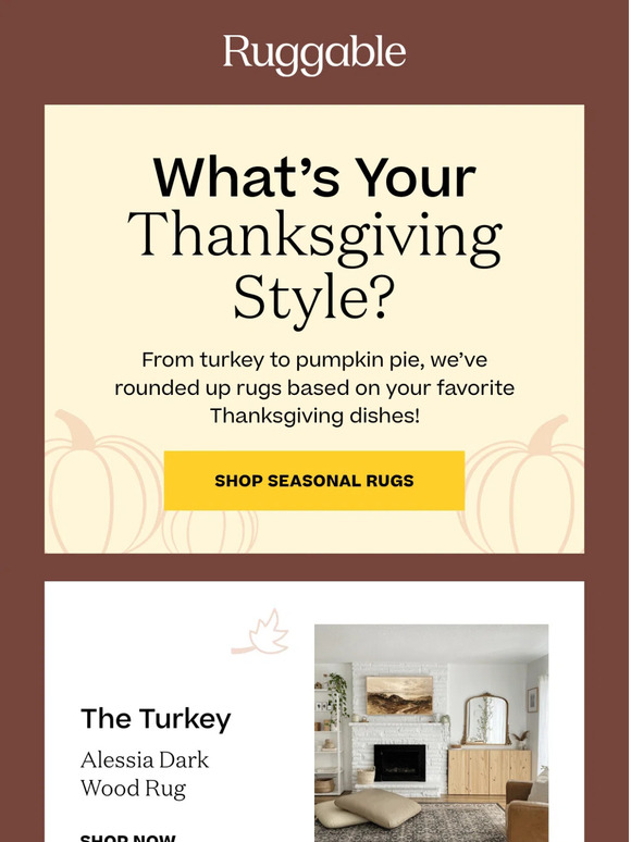 Ruggable: What's Your Thanksgiving Style? | Milled
