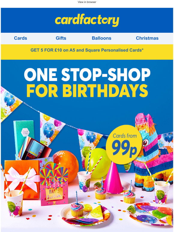 Card Factory: Celebrate Birthdays! Shop all you need in one place... 🎂🎁 ...