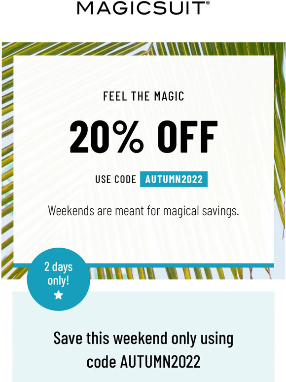 Magicsuit: Don't wait! Our magical sale starts NOW | Milled