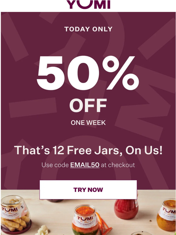 Yumi: Take 50% off your first order! | Milled