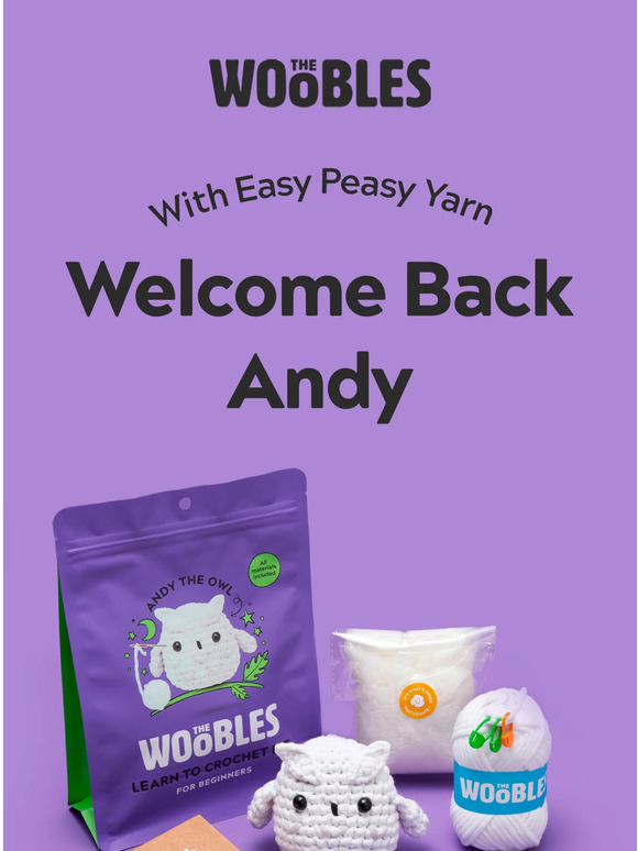 Woobles: Andy the Owl is back with Easy Peasy yarn 🧶🦉 | Milled