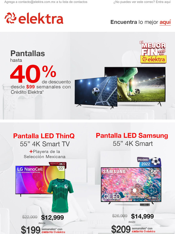 elektra mx: 🖥️📺 ¡La pantalla que buscas con hasta 40% de dto! | Milled