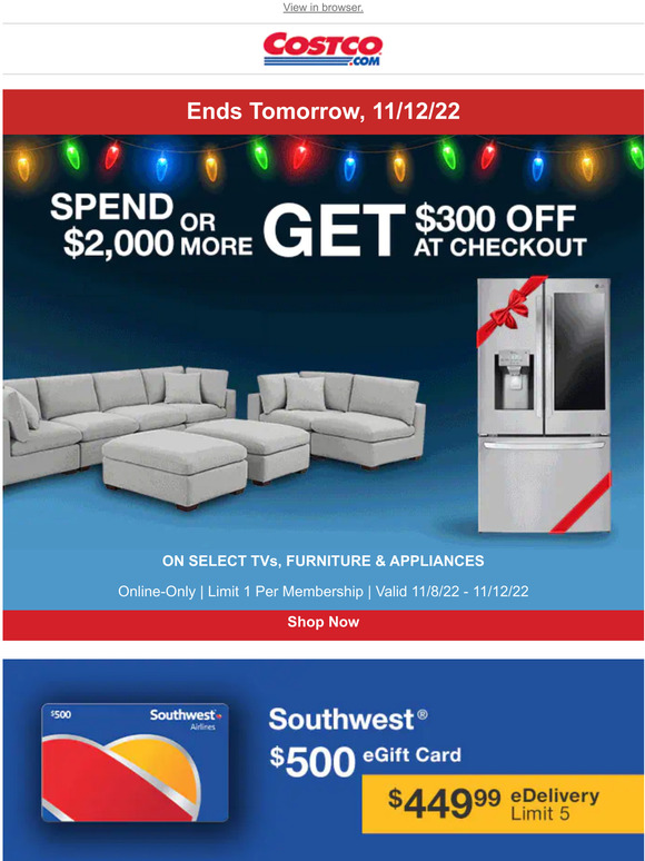 Costco: ENDS TOMORROW! Spend $2,000 Get $300 OFF on Select Items + NEW ...