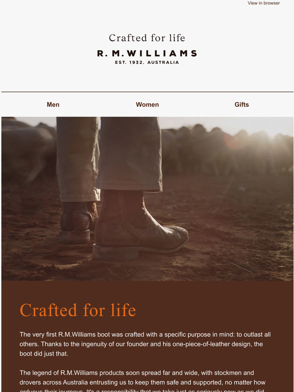 R.M Williams: Crafted for life | Milled