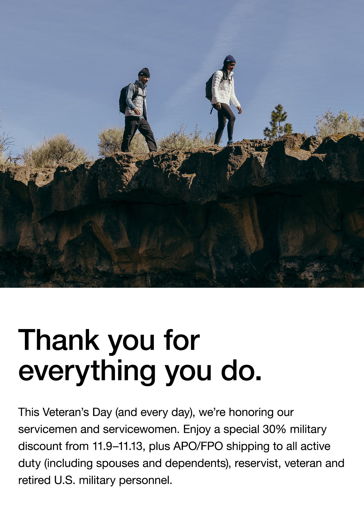 The North Face: 30% off as a thank you to our military and veterans ...