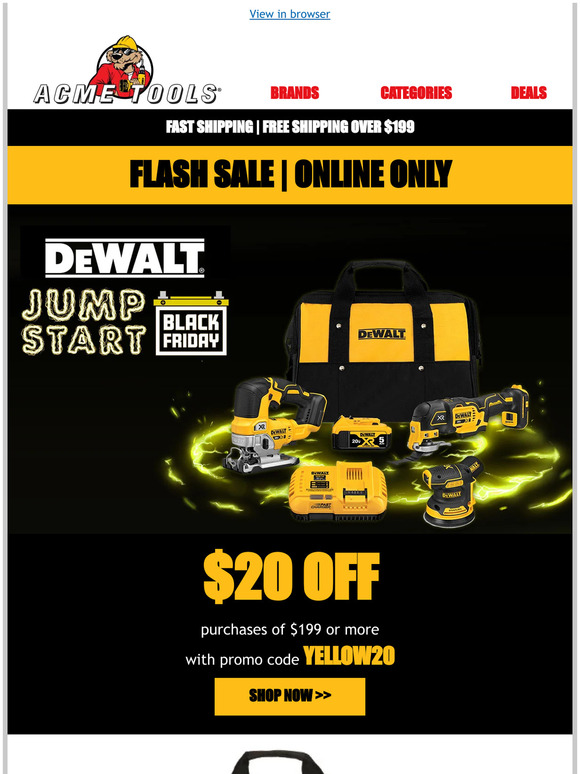 Acme Tools: DEWALT Jump Start Deals Start Now! | Milled