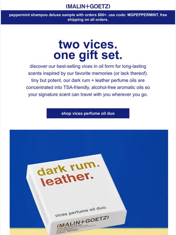 Malin+Goetz: two vices. one gift set. | Milled