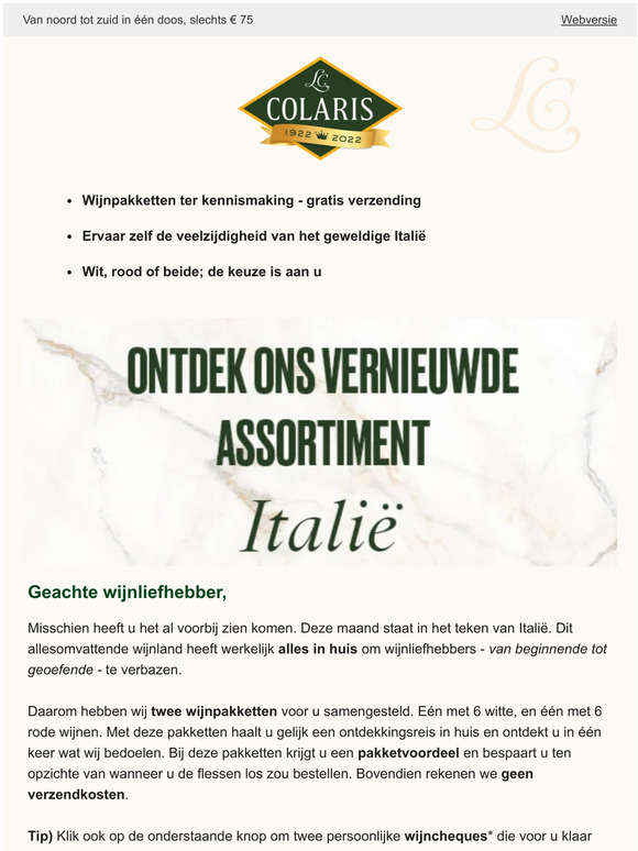 Colaris.nl: Ontdek de veelzijdigheid van Italië met onze wijnpakketten ... Colaris.nl: Ontdek de veelzijdigheid van Italië met onze wijnpakketten ...