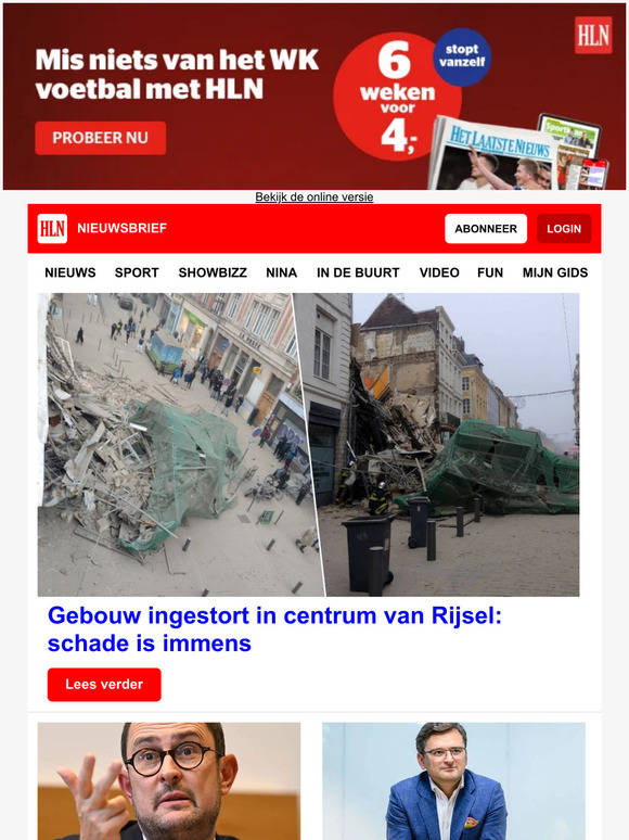 Hln.be: Gebouw ingestort in centrum van Rijsel: schade is immens ...