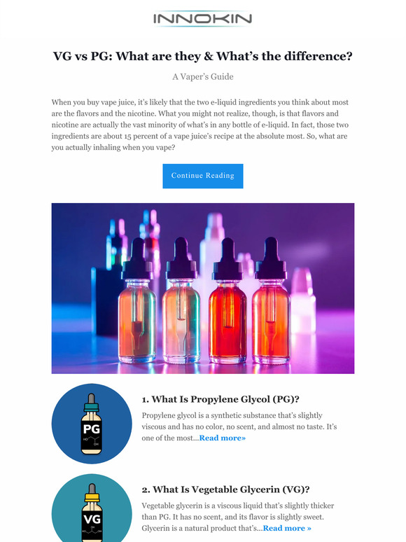 Innokin: Vaping 101: VG vs PG | Milled