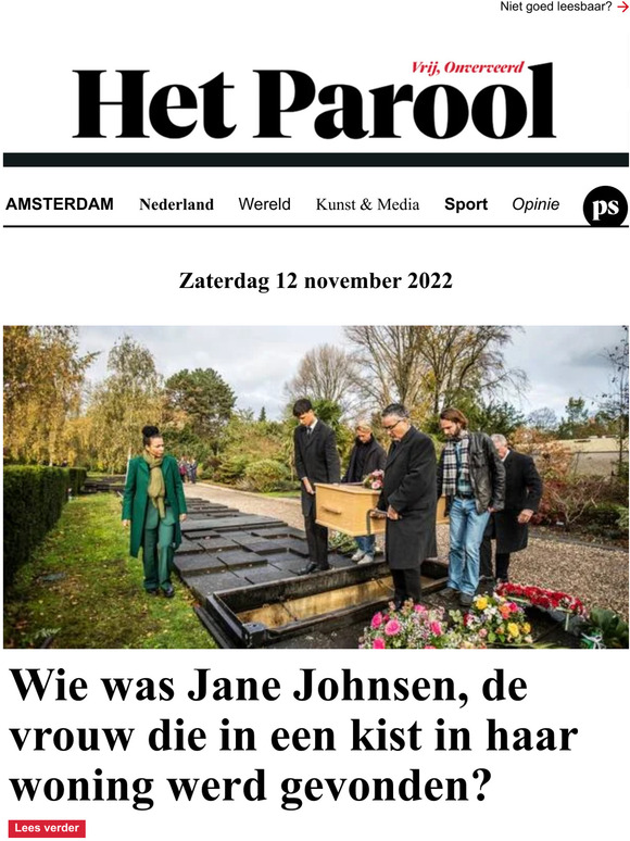 Het Parool: Wie was Jane Johnsen, de vrouw die in een kist in haar ...