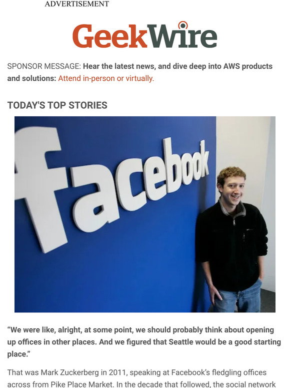GeekWire: When Mark Zuckerberg met Seattle: Facebook, Meta, and a ...