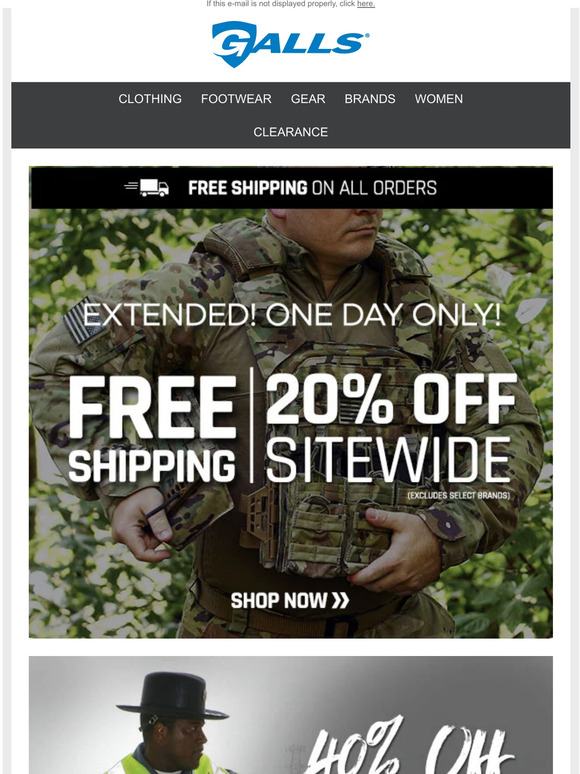 Galls: Final Hours! Free Shipping on all orders | Milled