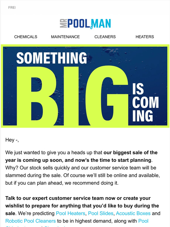 Mr Pool Man: 2022’s BIGGEST sale is coming 🤐 | Milled