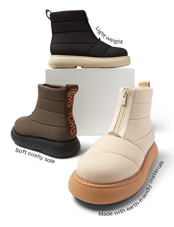 TOMS: Meet the All-New Mallow Puffer Boot | Milled