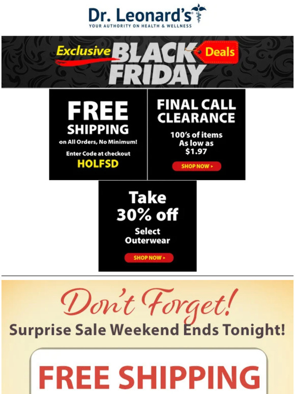 Dr. Leonard's: It's Not a Secret Any Longer - and it ends at MIDNIGHT ...