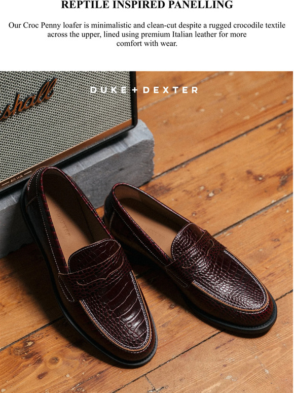 Duke & Dexter: New: Croc Penny Loafer | Milled