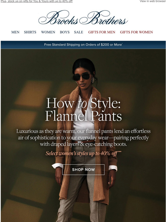 Brooks Brothers: Our new flannel pants are the chicest seasonal ...