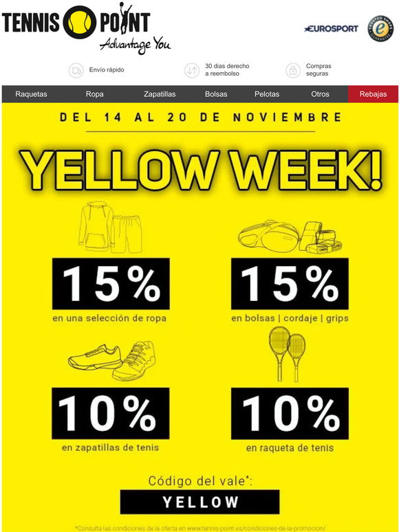 Tennis-Point: Grandes descuentos en nuestra Yellow Week | Milled