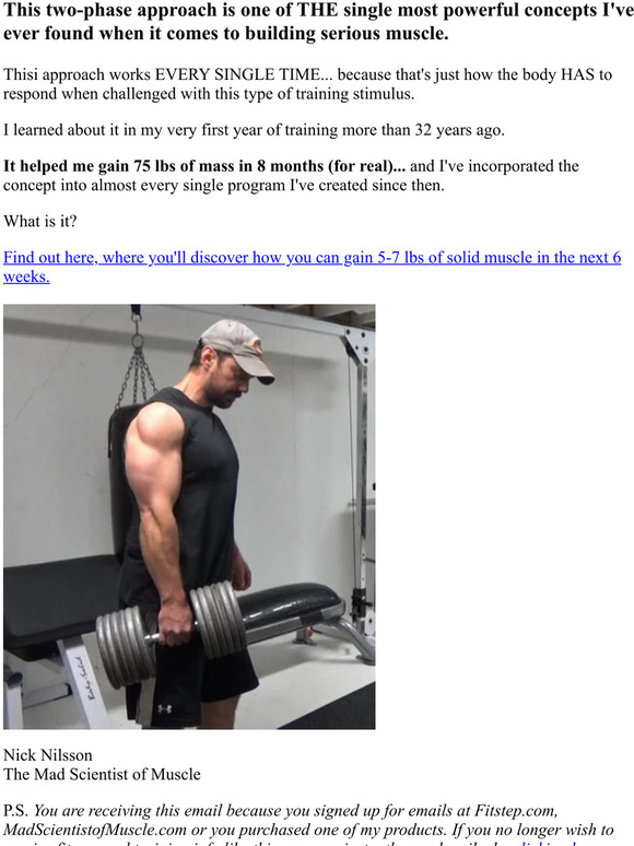 FitStep: Gain 5-7 lbs of solid muscle in the next 6 weeks...here's how ...