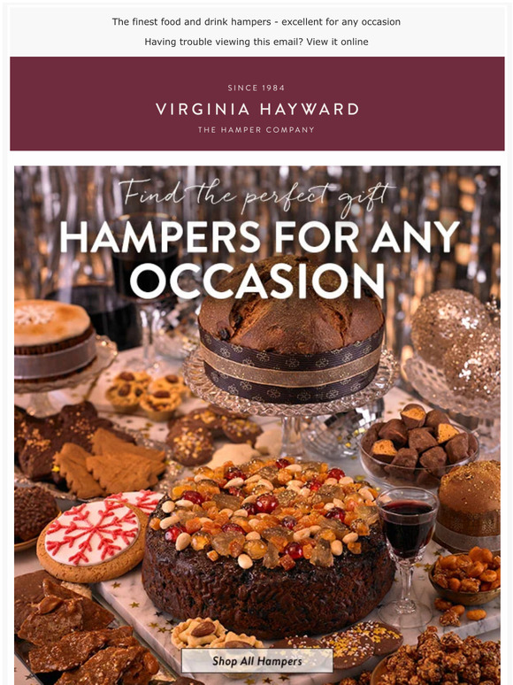 Virginia Hayward Hampers: Hampers for any occasion | Brighten their day ...