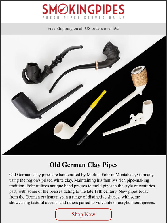 Smokingpipes: Old German Clay Pipes | Handcrafted by Markus Fohr | Milled