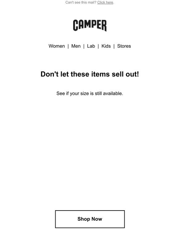 Camper Items Not Added To Cart Milled