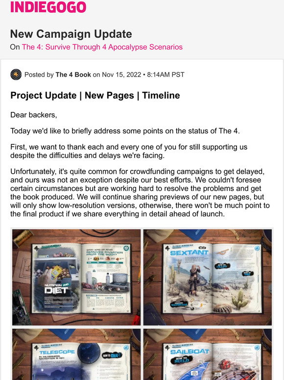 Indiegogo: 📢 Update #4 from The 4: Survive Through 4 Apocalypse ...