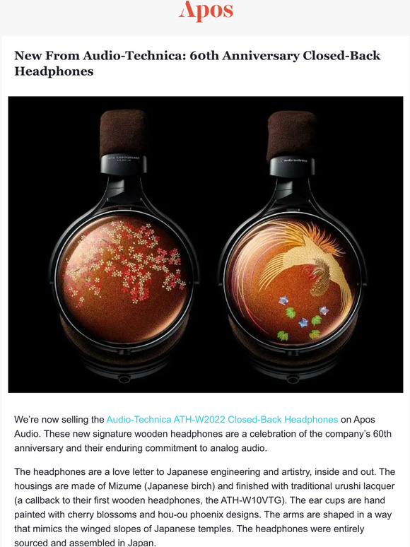 Apos Audio: New From Audio-Technica: 60th Anniversary Closed-Back ...