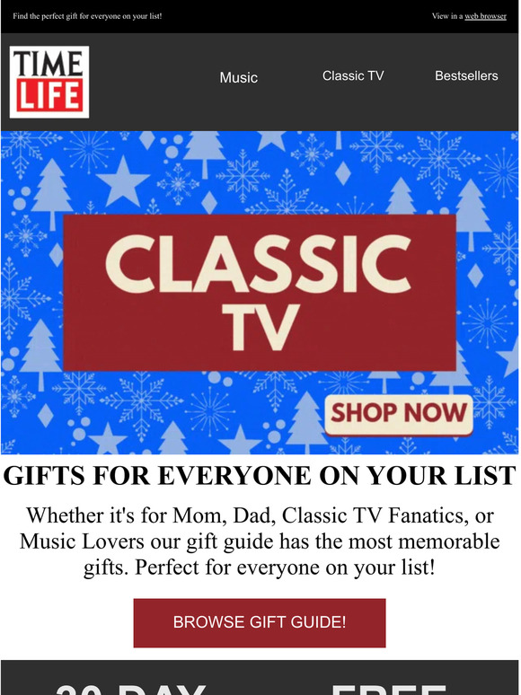 TimeLife.com: 🎁 Reminder, The Gift They'll Remember is Waiting! | Milled