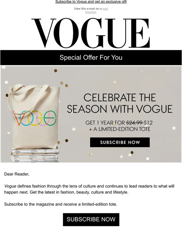 VOGUE: Subscribe to Vogue and get a limited edition tote | Milled